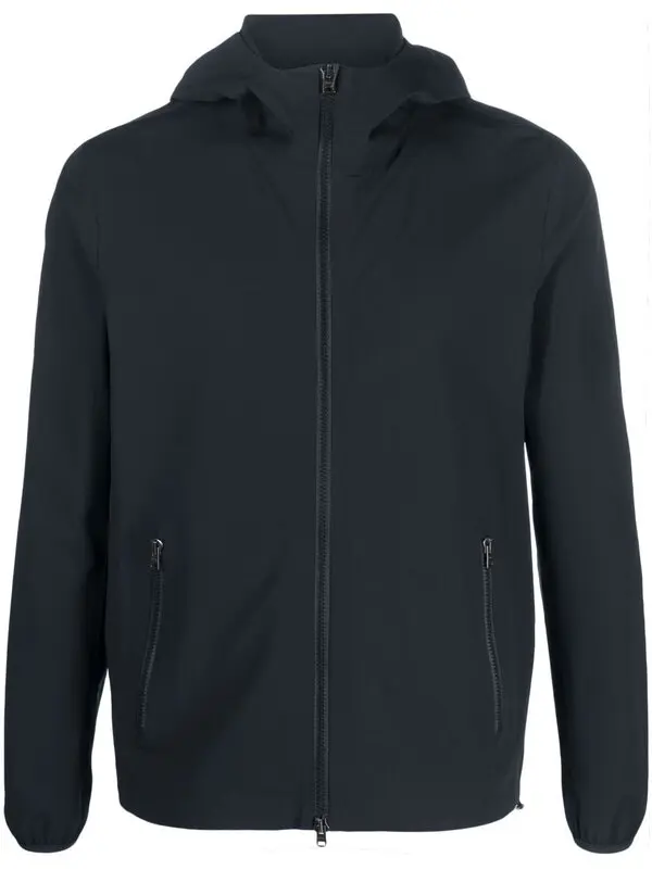 Herno Zip-up Hooded Bomber Jacket - Blue