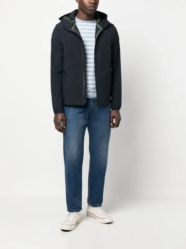 Herno Zip-up Hooded Bomber Jacket - Blue