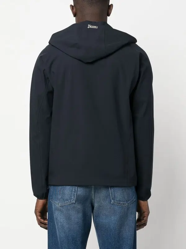 Herno Zip-up Hooded Bomber Jacket - Blue