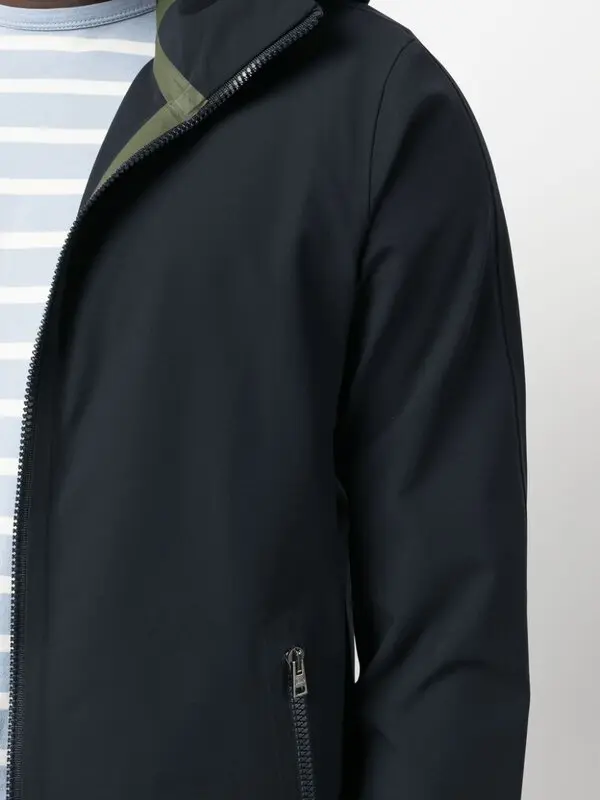Herno Zip-up Hooded Bomber Jacket - Blue