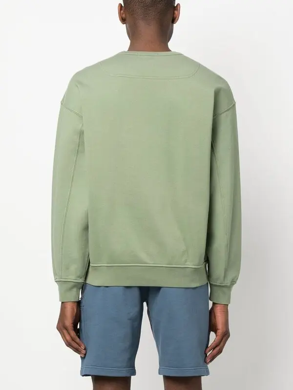 Stone Island Cotton Sweatshirt With Embroidered Logo - Green