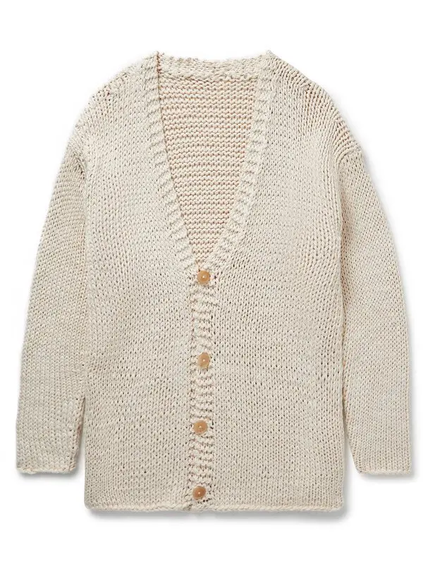 THE ROW Zaydi Open-knit Cotton And Silk-blend Cardigan