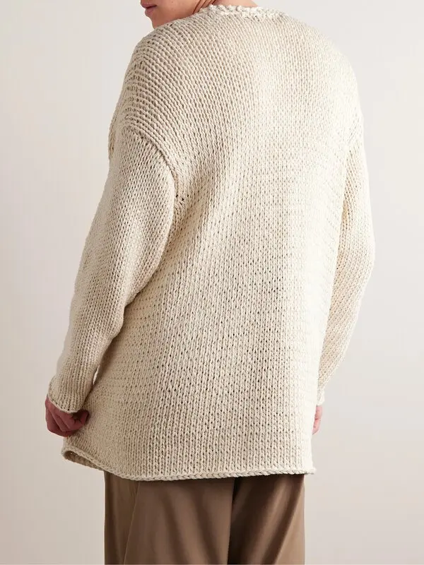THE ROW Zaydi Open-knit Cotton And Silk-blend Cardigan