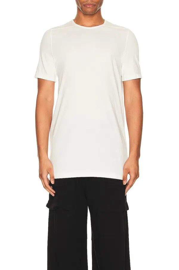 Rick Owens Level Tee In White - Milk