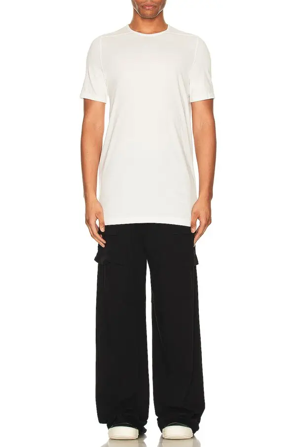Rick Owens Level Tee In White - Milk