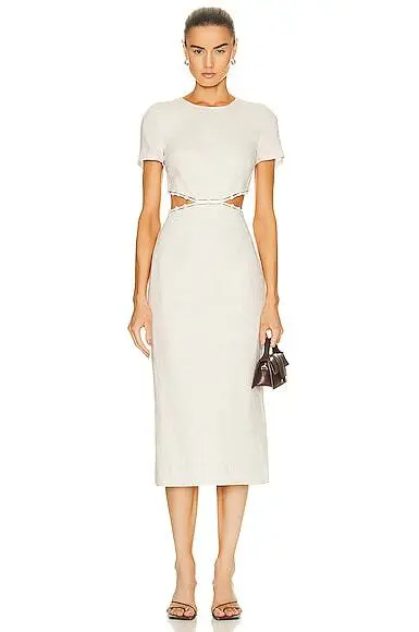 staud beige dress Wheat Milo Dress