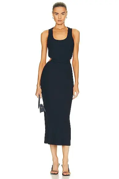 strapless open back dress Ribbed Stripe Tank Mini Dress – Ruby and Jenna main image 0