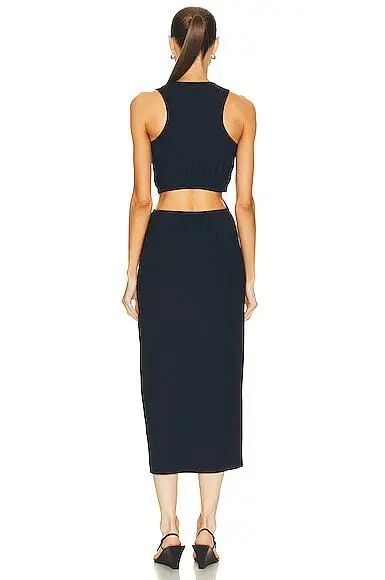 strapless open back dress Black sleeveless rib knit dress – ImageBoutique main image 1