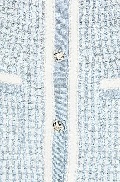 Self-Portrait Lurex Knitted Mini Dress - Blue | Editorialist