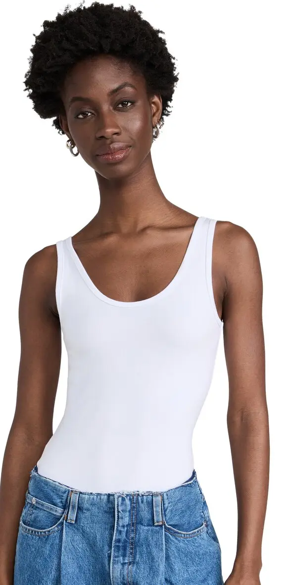 Ambitionist Everyday Classic Tank Thong Bodysuit - White