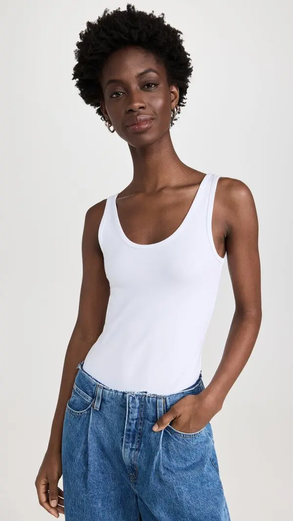 Ambitionist Everyday Classic Tank Thong Bodysuit - White