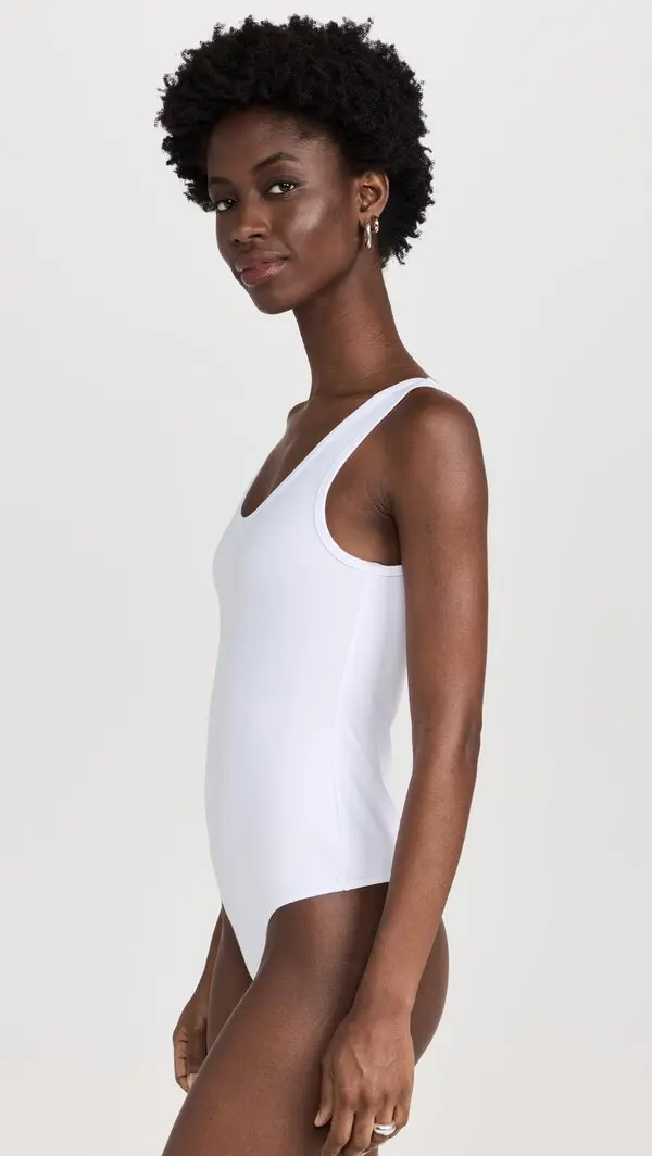 Ambitionist Everyday Classic Tank Thong Bodysuit - White