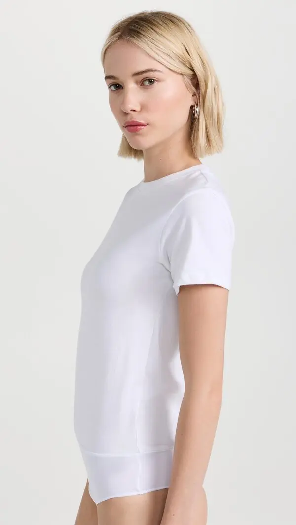 Ambitionist Boxy Tee Thong Bodysuit - White
