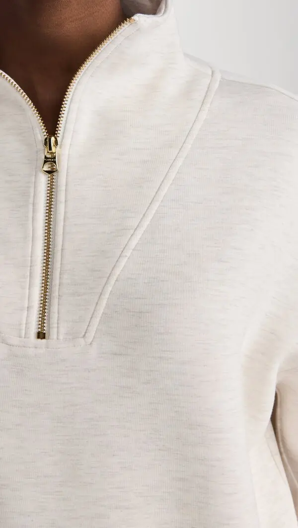 Varley Hawley Half Zip Sweater - Ivory Marl