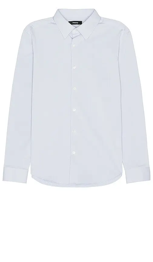 Theory Sylvain Structure Knit Shirt In Baby Blue - Olympic