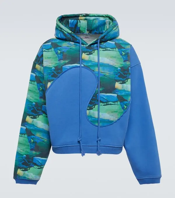 ERL Printed Cotton-blend Hoodie - Green
