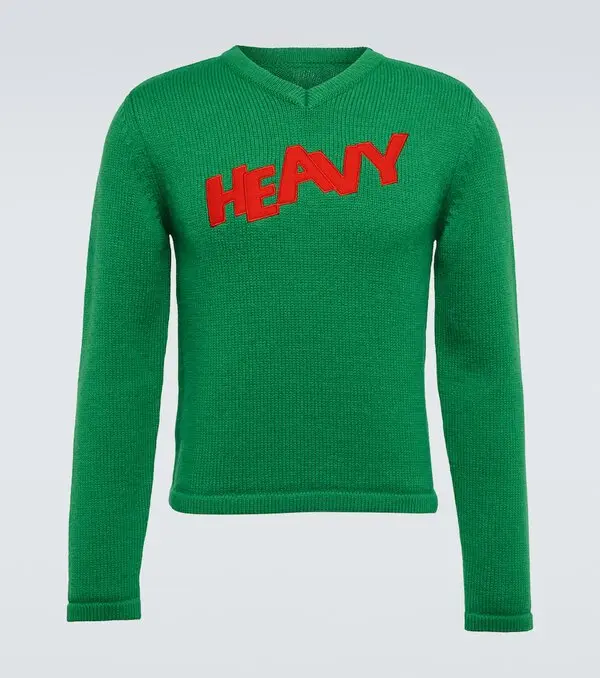 ERL Embroidered Wool-blend Sweater
