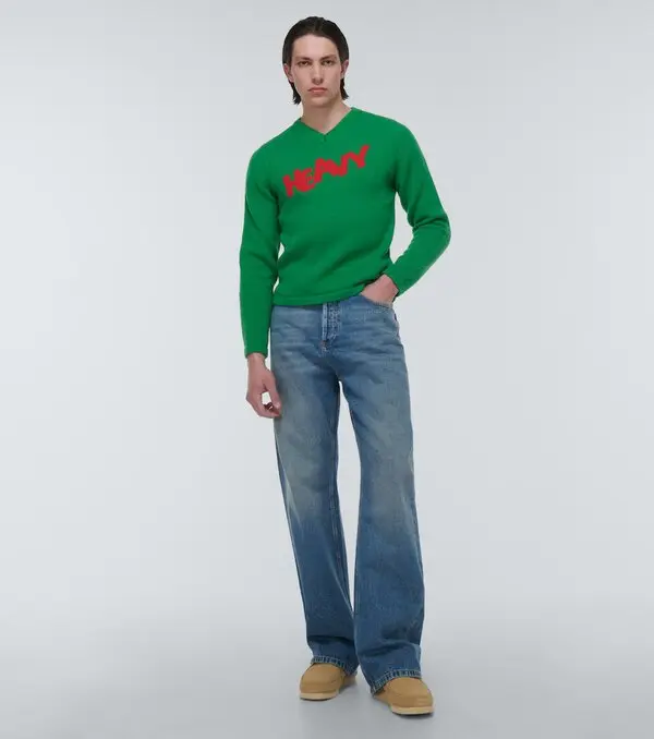 ERL Embroidered Wool-blend Sweater