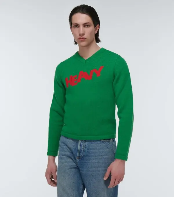 ERL Embroidered Wool-blend Sweater