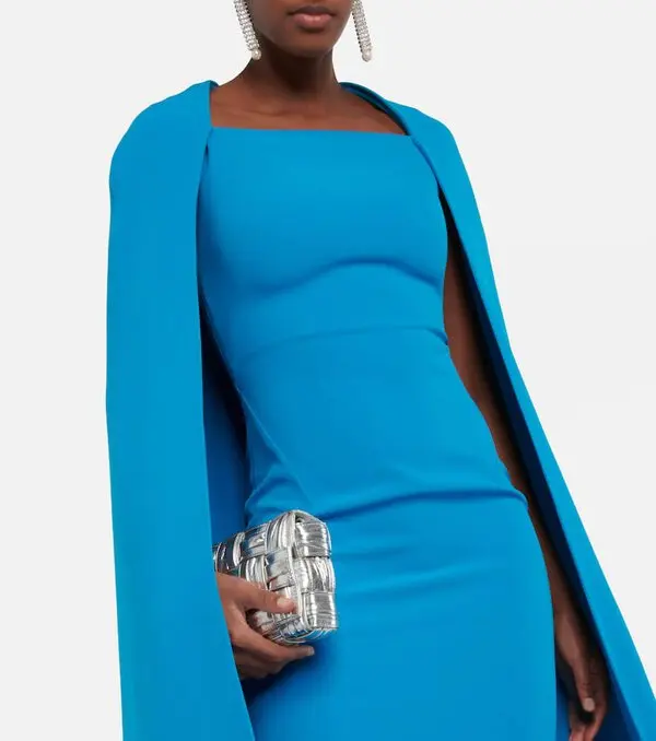 Safiyaa Cape Crêpe Maxi Dress