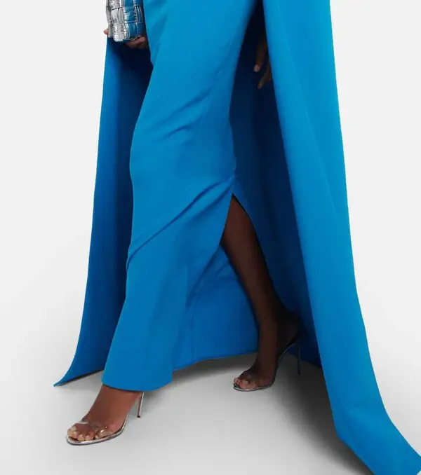 Safiyaa Cape Crêpe Maxi Dress