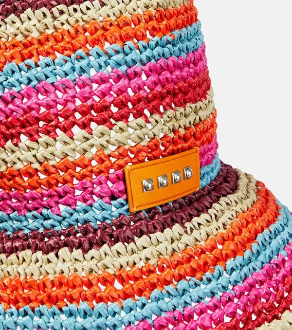 Etro Striped Raffia Bucket Hat