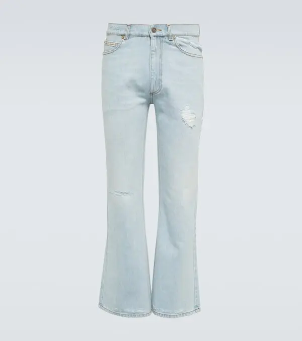 ERL Distressed Mid-rise Flared Jeans - Blue