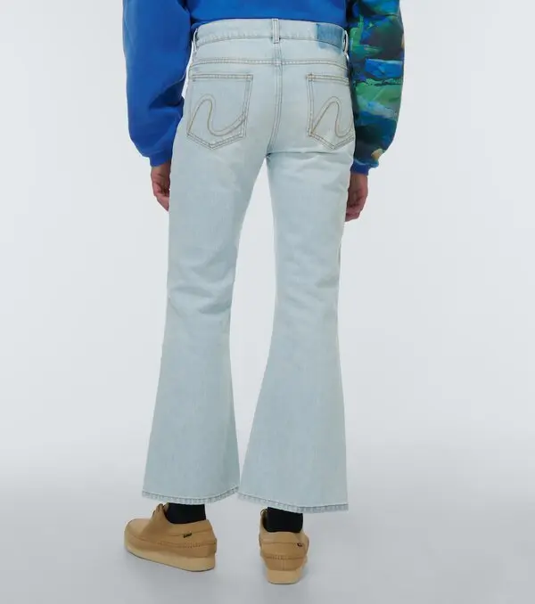 ERL Distressed Mid-rise Flared Jeans