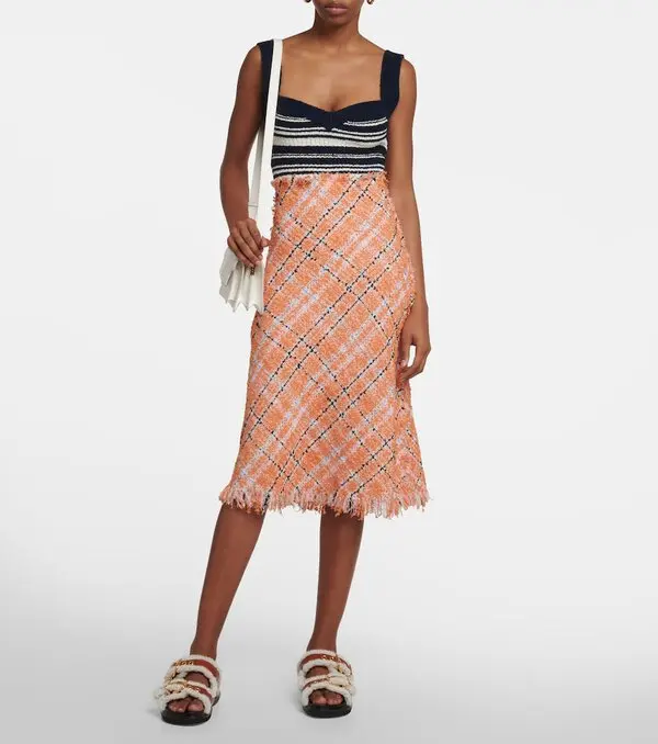 Marni Patterned Cotton-blend Midi Dress - Multicoloured