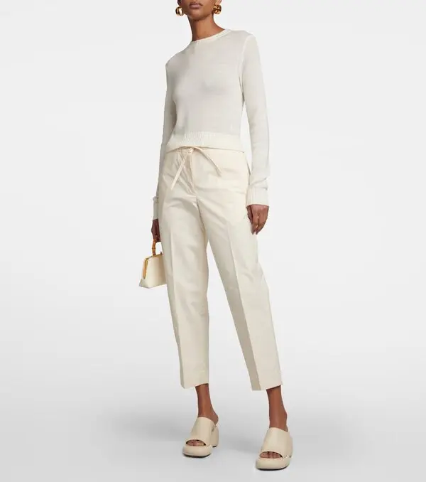 JIL SANDER High-rise Cotton Trousers