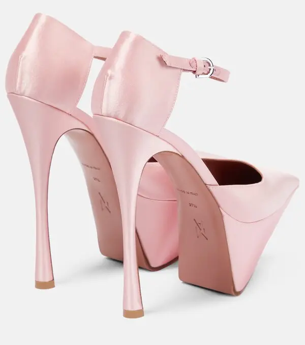 Amina Muaddi Angelica Platform Pumps - Pink
