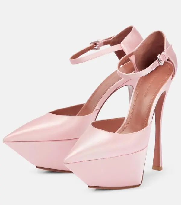 Amina Muaddi Angelica Platform Pumps - Pink