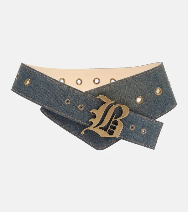 Blumarine Logo Denim Belt In Blue - 40% Off | Editorialist display picture 1
