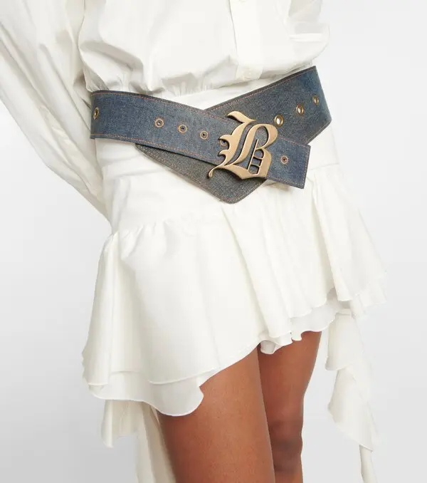 Blumarine Logo Denim Belt In Blue - 40% Off | Editorialist display picture 2