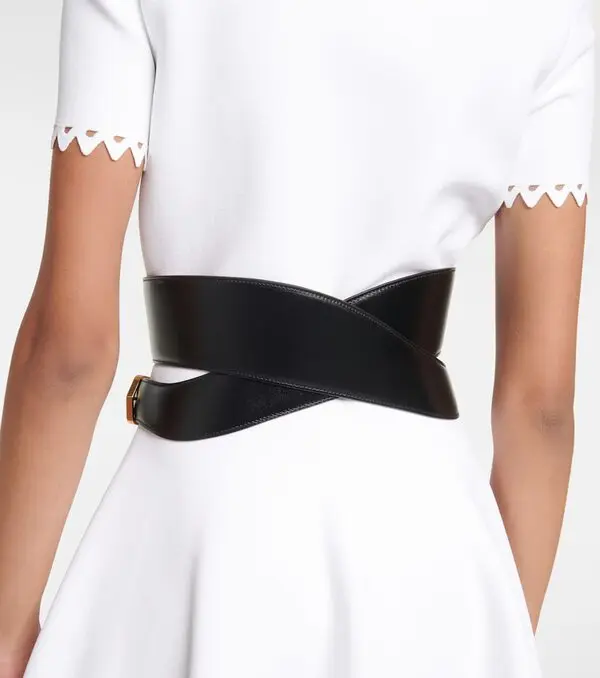 Alaïa Cut-out Leather Belt - Black