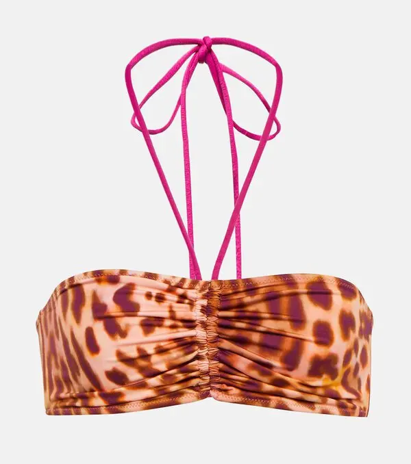 Stella McCartney Leopard-print Bandeau Bikini Top - Multicoloured