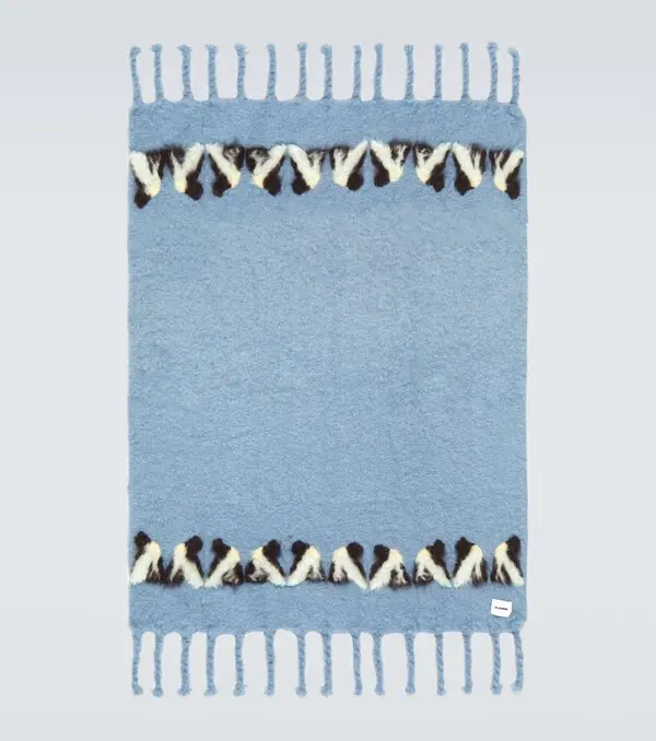 JIL SANDER Mohair And Wool-blend Scarf - Blue