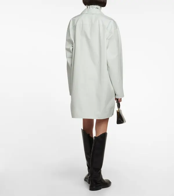 JIL SANDER V-neck Cotton Minidress - Brown
