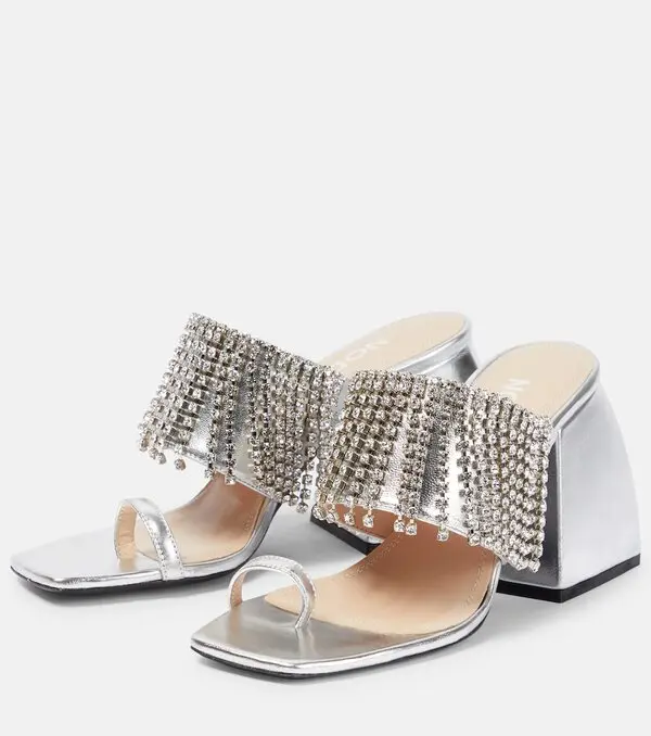 NODALETO Preston Embellished Leather Sandals