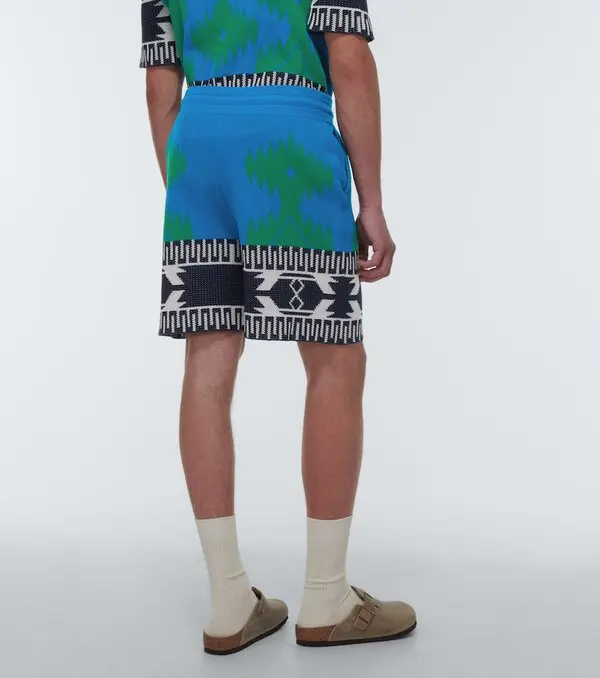 Alanui Cotton Piquet Icon Jacquard Shorts