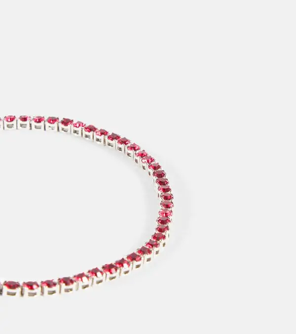 Amina Muaddi Tennis Crystal Necklace - Red