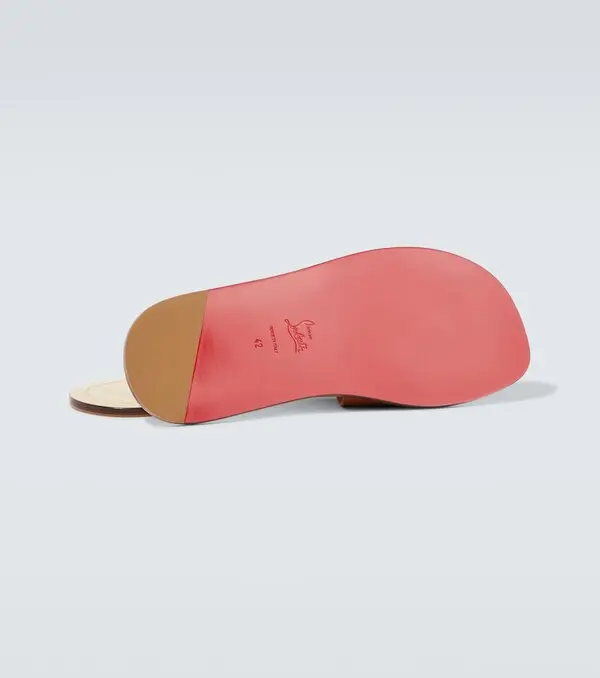 Christian Louboutin Varsicool Leather Slides - Brown  display picture 2