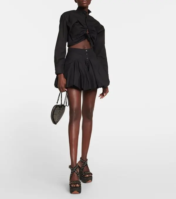 Alaïa Embellished Suede Wedge Sandals
