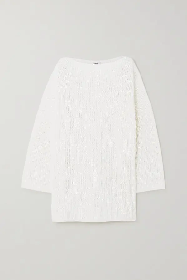 FERRAGAMO Oversized Ribbed Cotton Sweater