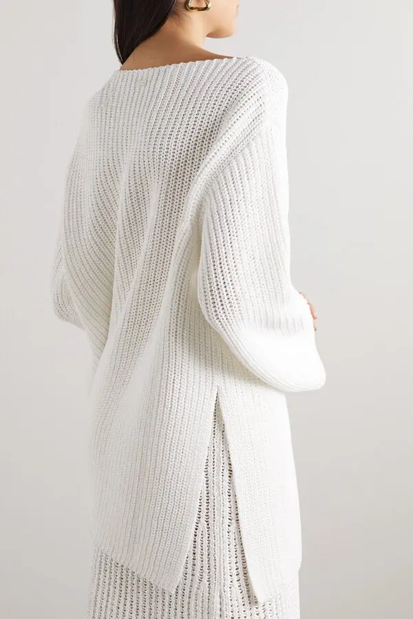 FERRAGAMO Oversized Ribbed Cotton Sweater