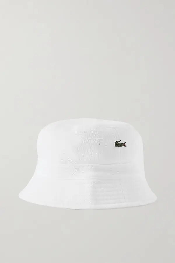 Lacoste Appliquéd Cotton-piqué Bucket Hat