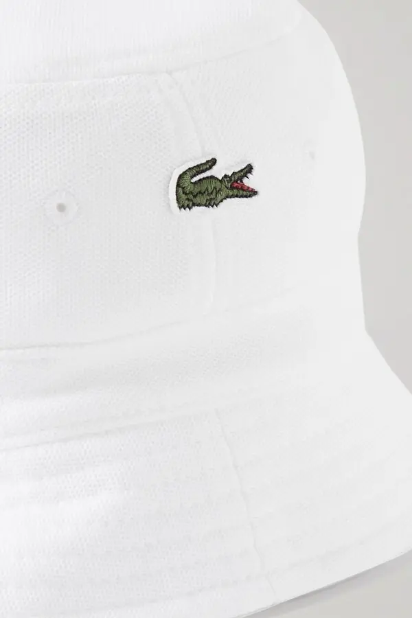 Lacoste Appliquéd Cotton-piqué Bucket Hat