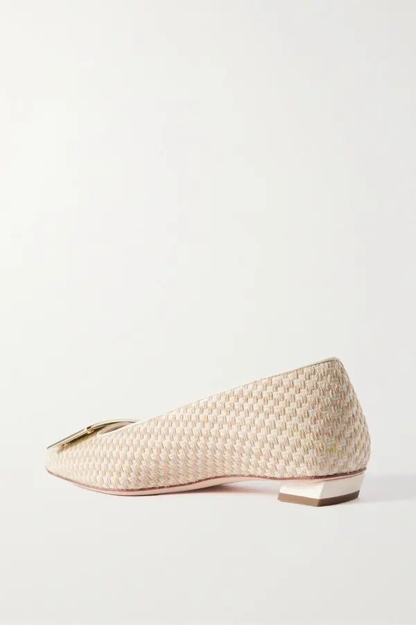 ROGER VIVIER Belle Vivier Embellished Canvas Flats