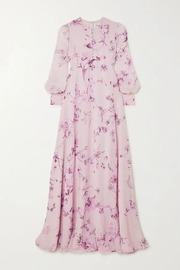 Erdem Jaylene Floral-print Silk Gown