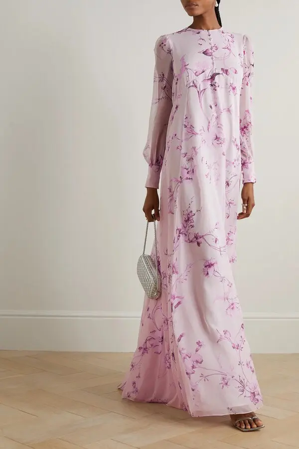 Erdem Jaylene Floral-print Silk Gown